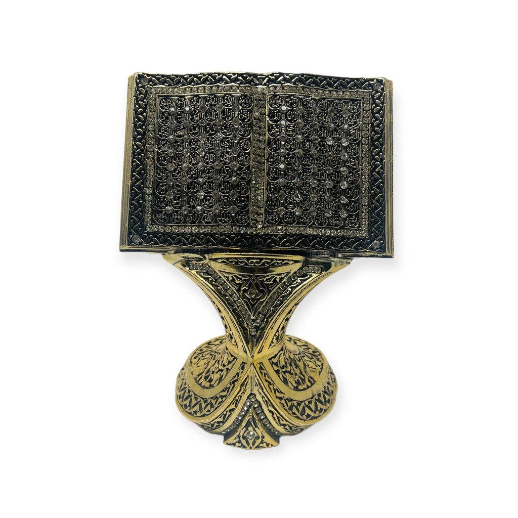 Islamic Table Decor Quran Open Book Allah Name Gold- theislamicshop.com ...